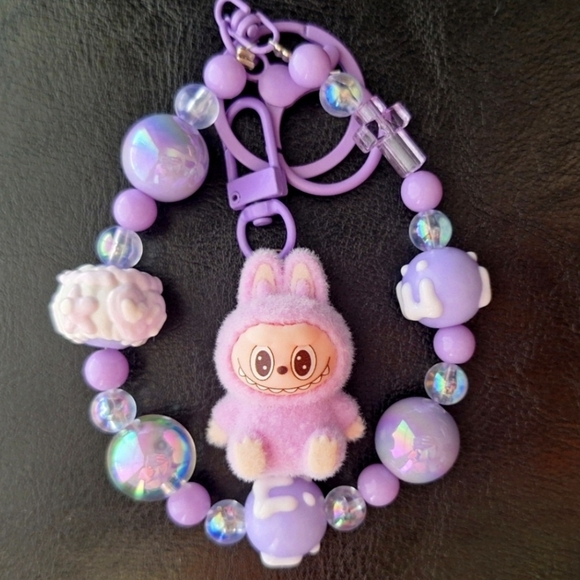 Labubu | Toys | Miniature Labubu Velvet Figurine Keychain With Charms ...